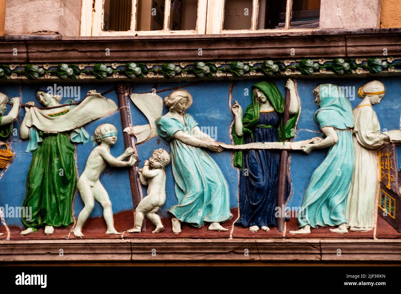 Bas-relief sculpture friezes on Sunlight Chambers in Dublin, Ireland ...