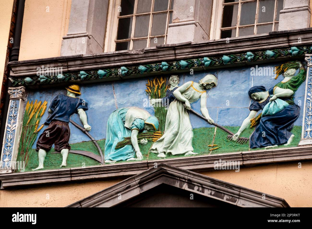 Bas-relief sculpture friezes on Sunlight Chambers in Dublin, Ireland ...