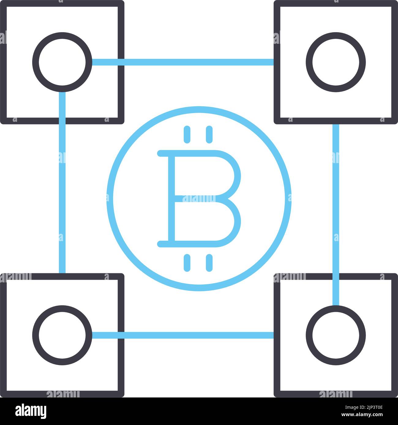 block security line icon, outline symbol, vector illustration, concept ...