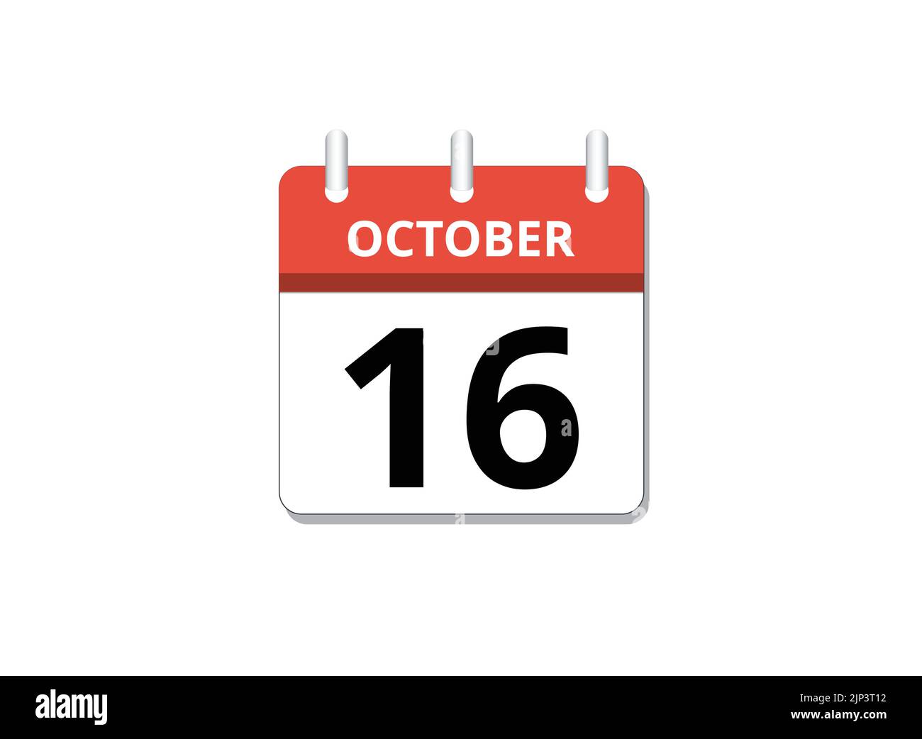 October, 16th calendar icon vector, concept of schedule, business and ...