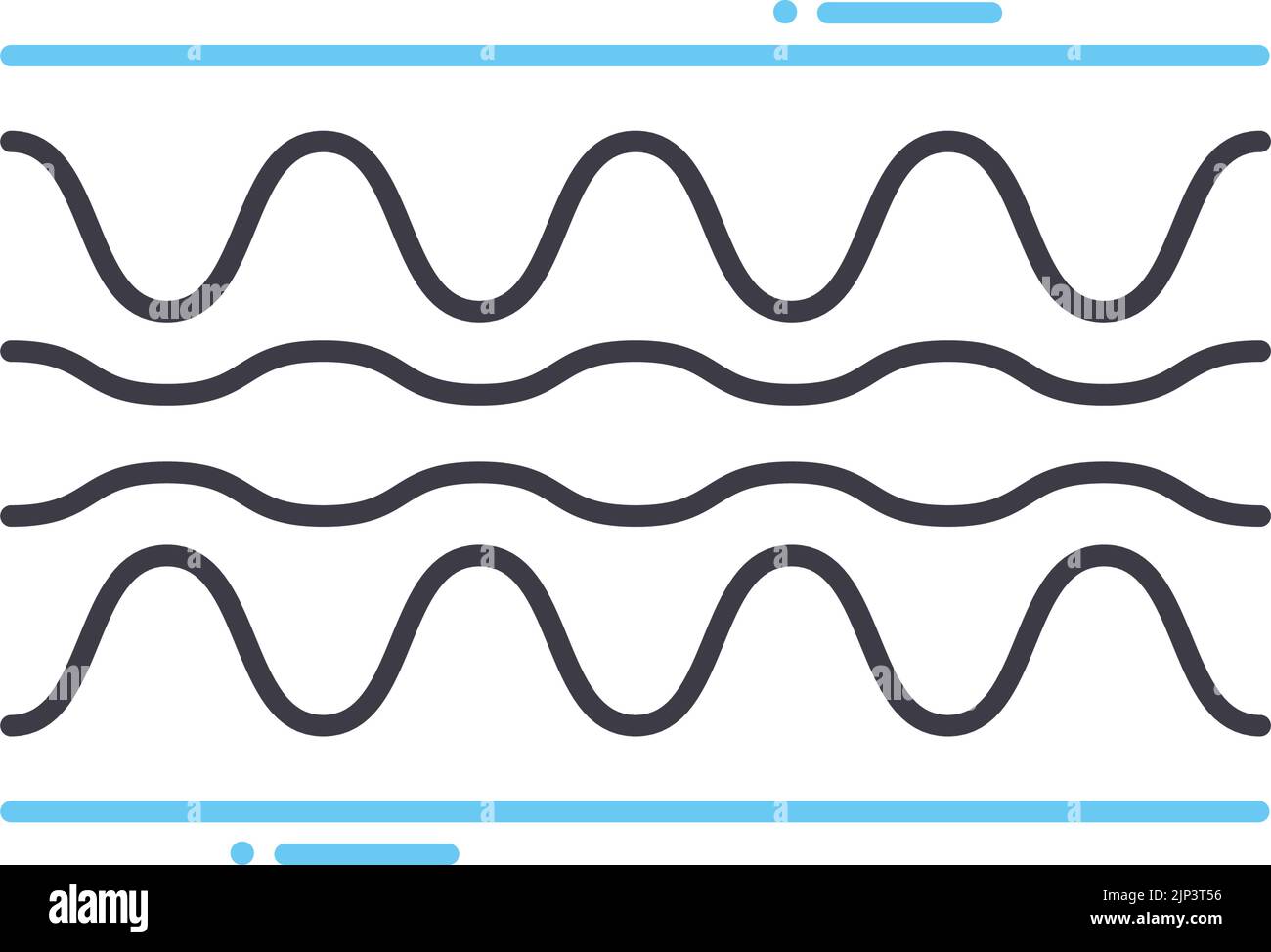 acoustic pressure line icon, outline symbol, vector illustration ...