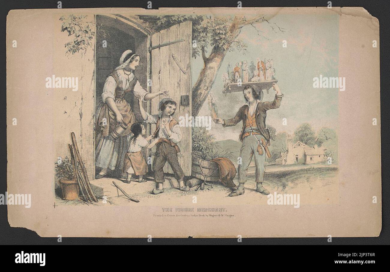 The figure merchant - printed in colors for Godeys Ladys Book by Wagner ...