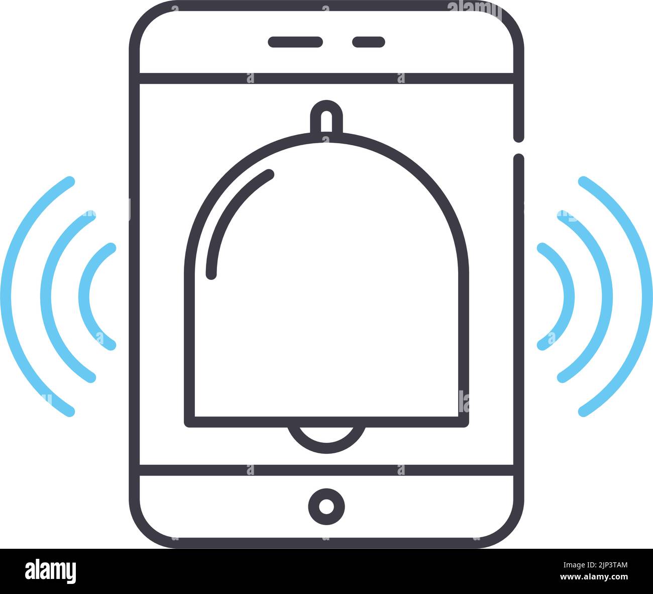 alarm line icon, outline symbol, vector illustration, concept sign ...