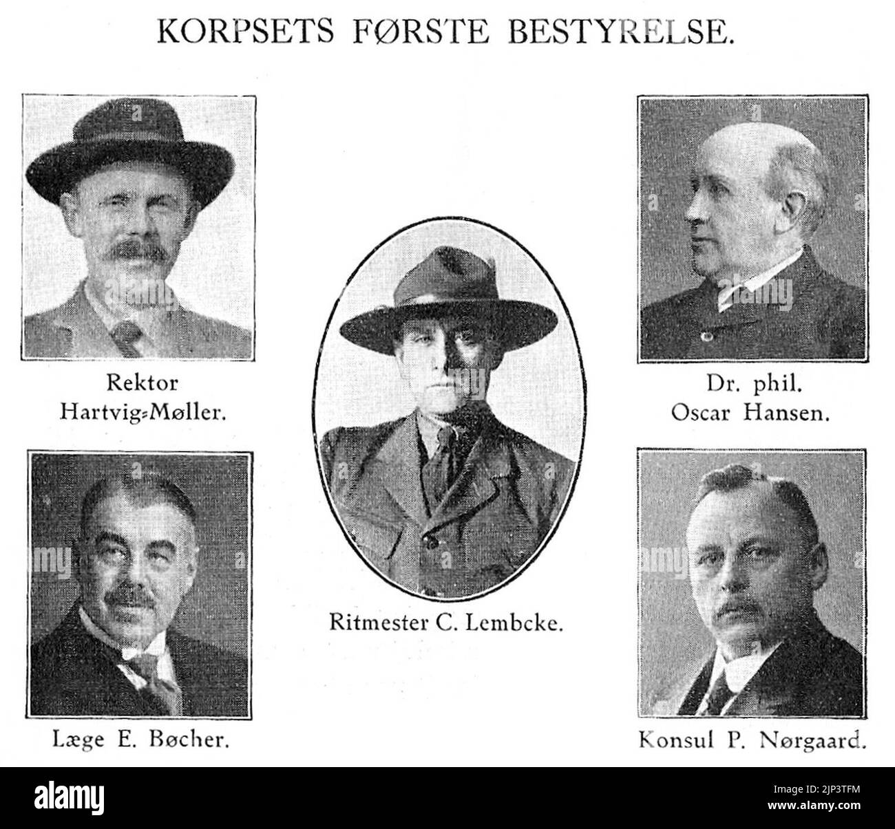 The first board of the Danish scouting organisation (1935 Stock Photo ...