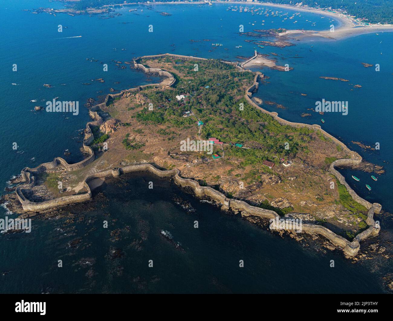 An aerial view of the Sindhudurg Fort Stock Photo - Alamy