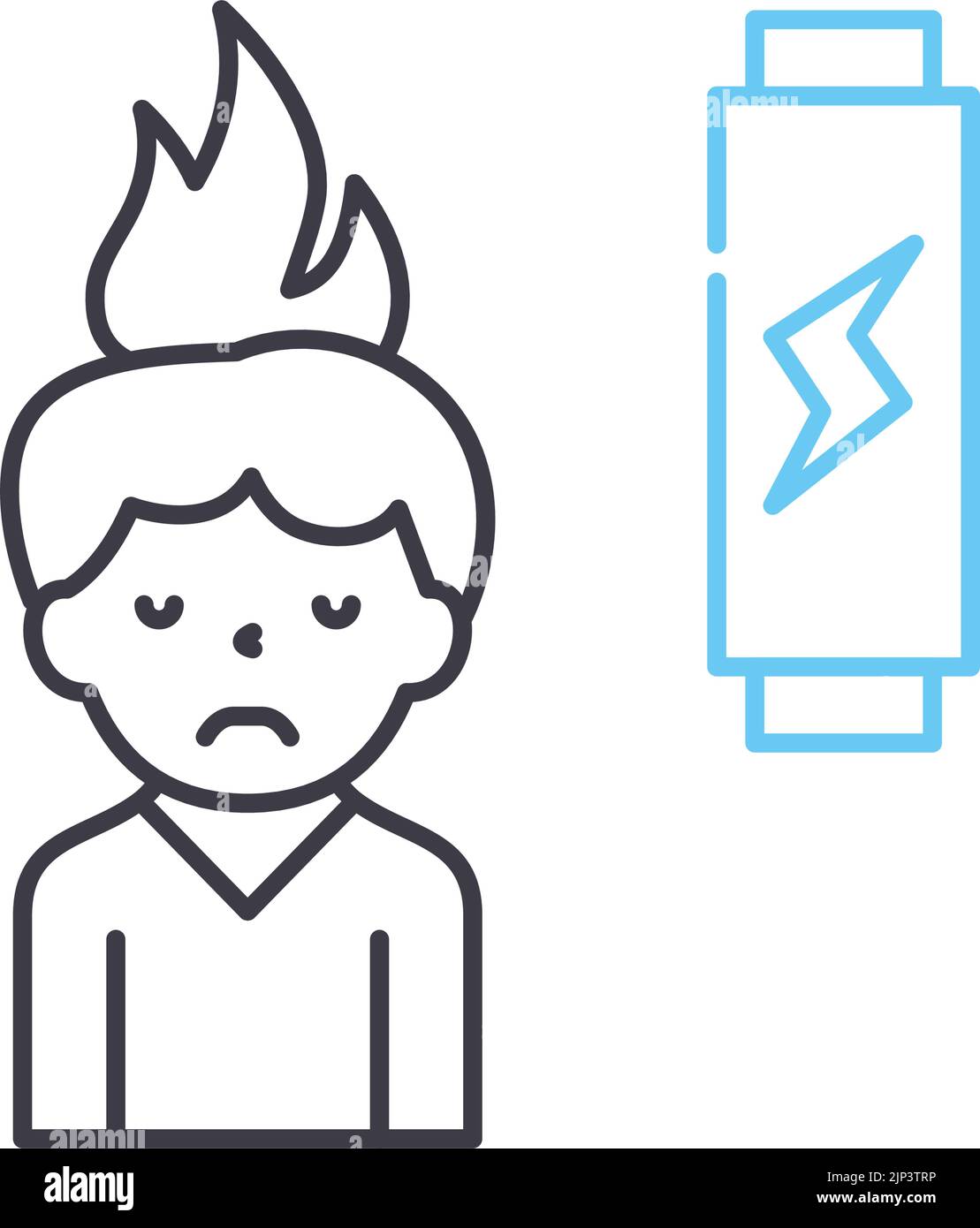 burnout line icon, outline symbol, vector illustration, concept sign ...