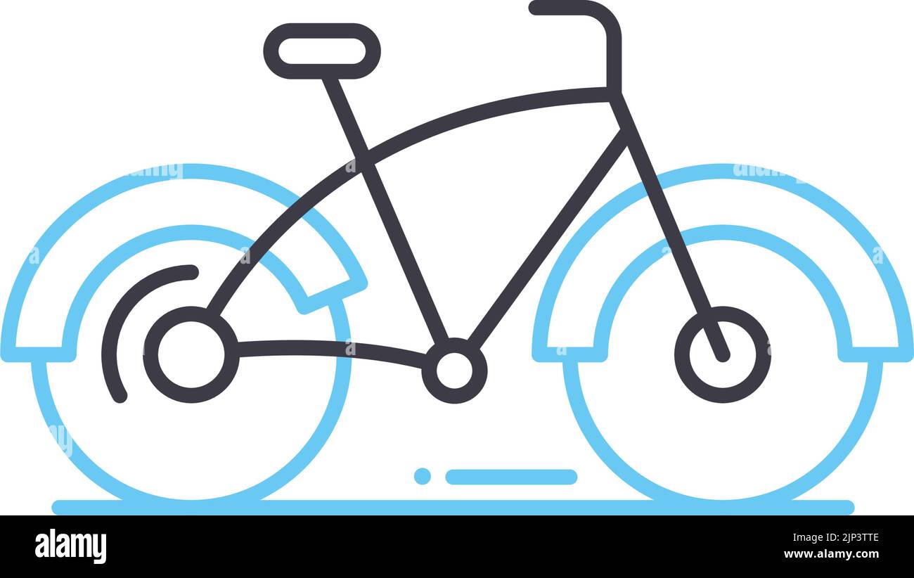 bicycle line icon, outline symbol, vector illustration, concept sign ...