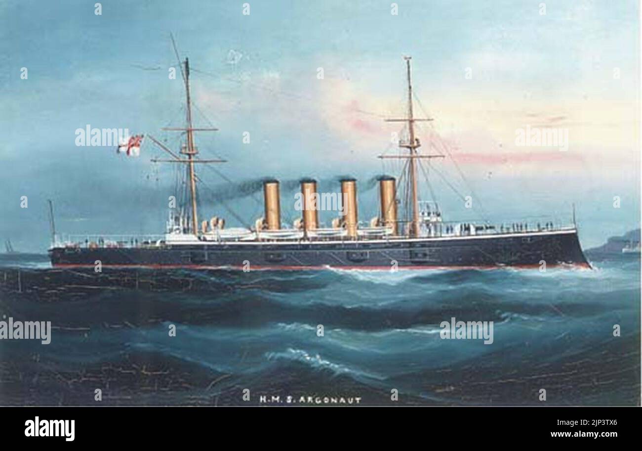 The first class protected cruiser H.M.S. Argonaut on the China station ...