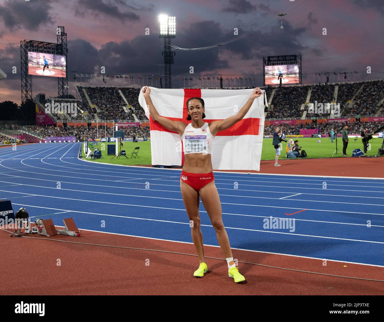 Katarina Johnson-Thompson of England competing in the women's 800m ...
