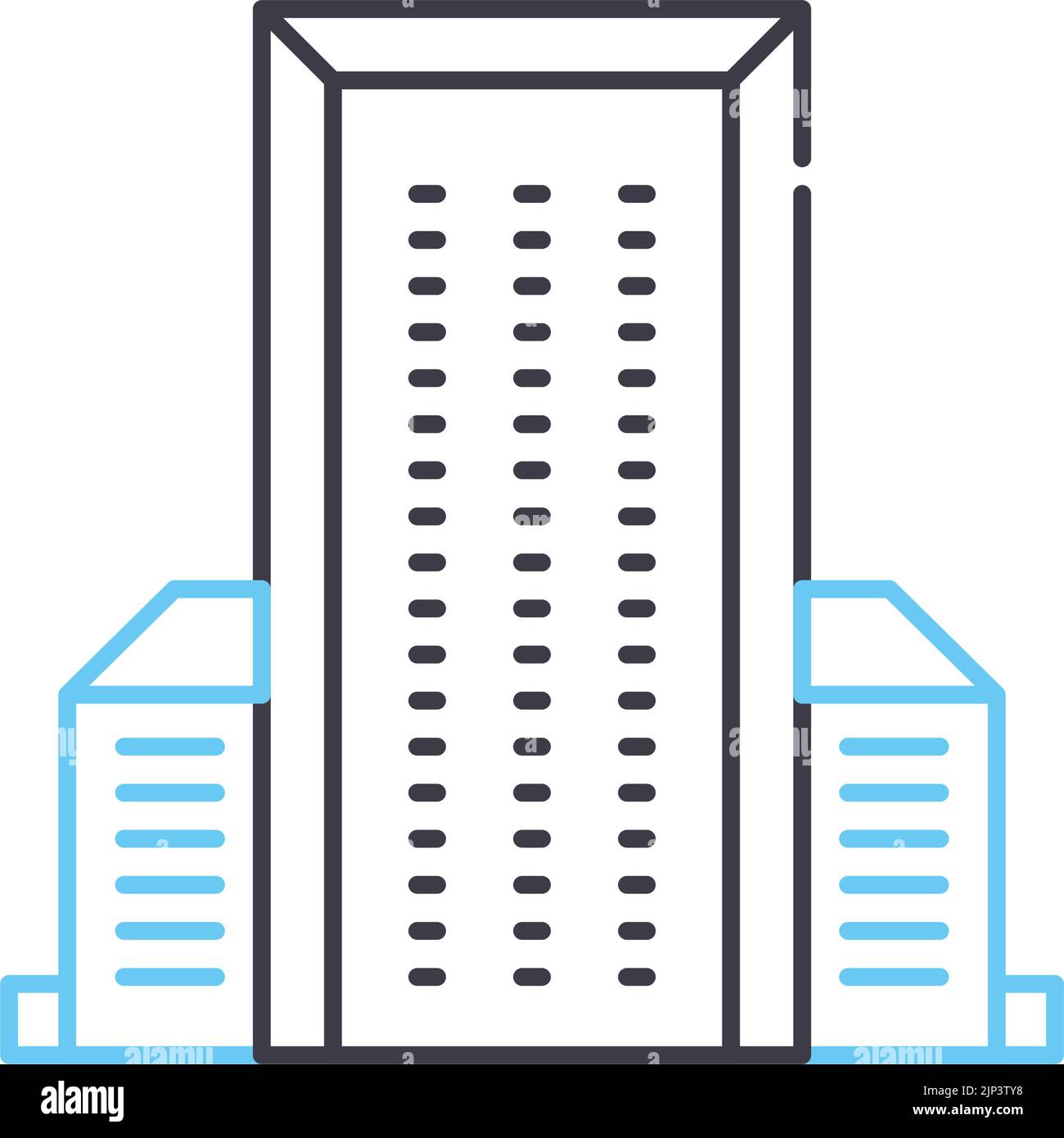 building line icon, outline symbol, vector illustration, concept sign ...