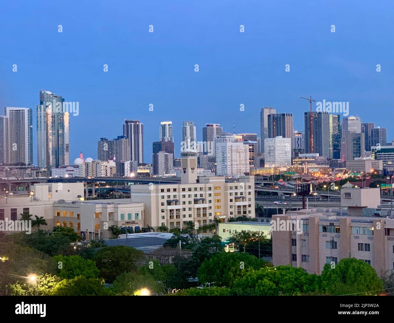 A beautiful afternoon and nice view of tall buildings under the clear ...