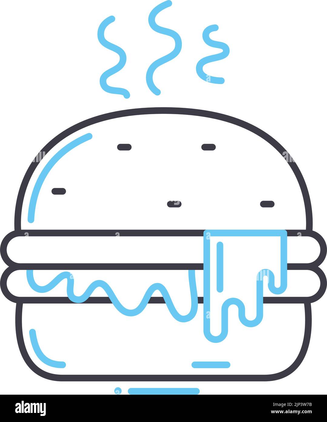 burger line icon, outline symbol, vector illustration, concept sign ...