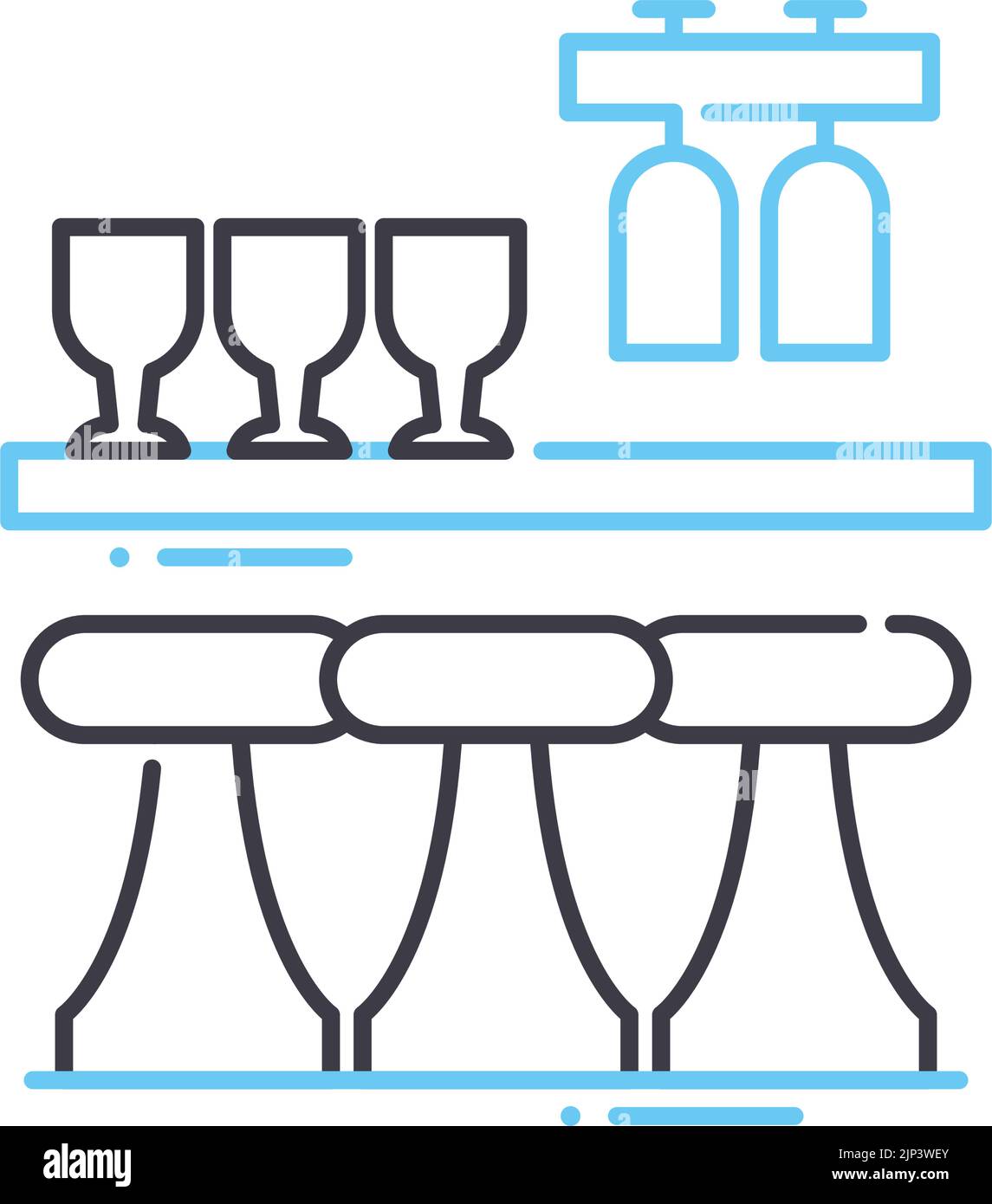 bar drinking line icon, outline symbol, vector illustration, concept ...