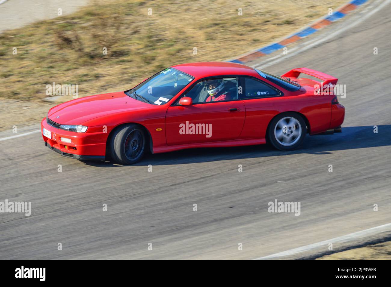 A shallow focus of a drifting custom tuning car, modified to drift ...