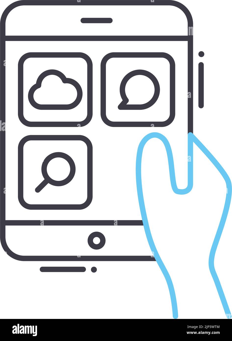 application line icon, outline symbol, vector illustration, concept ...