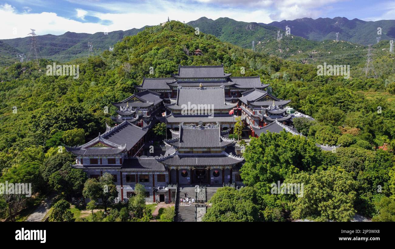 A high-angle view of ancient building in the forest Stock Photo - Alamy