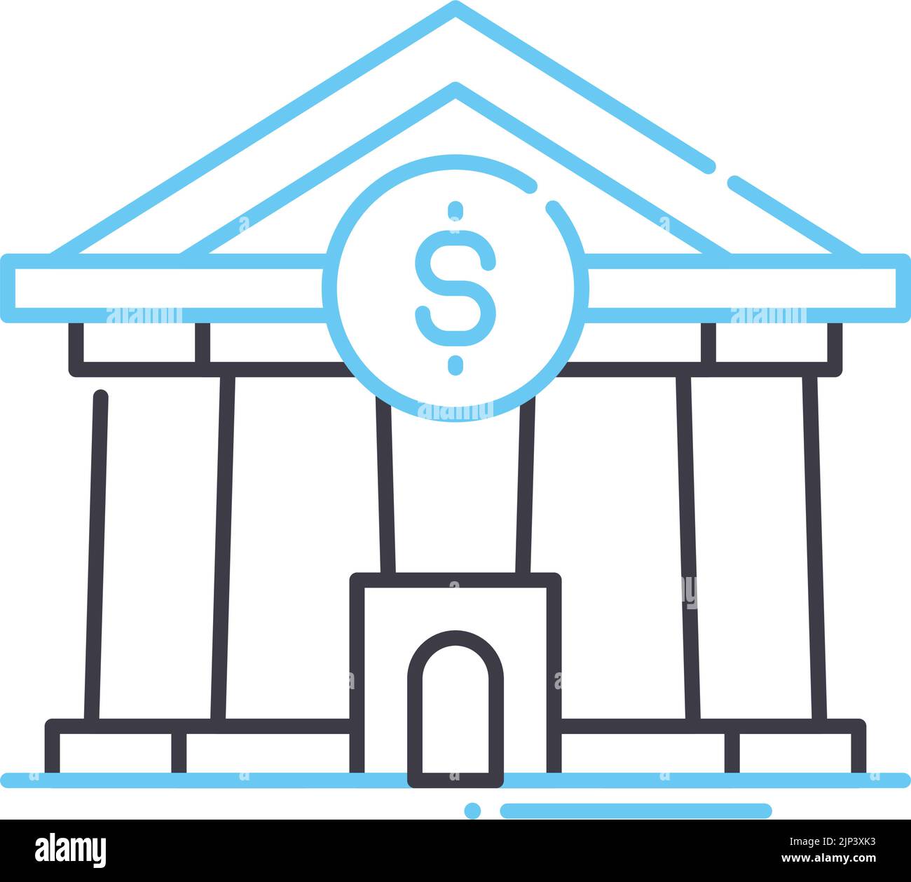 bank line icon, outline symbol, vector illustration, concept sign Stock ...