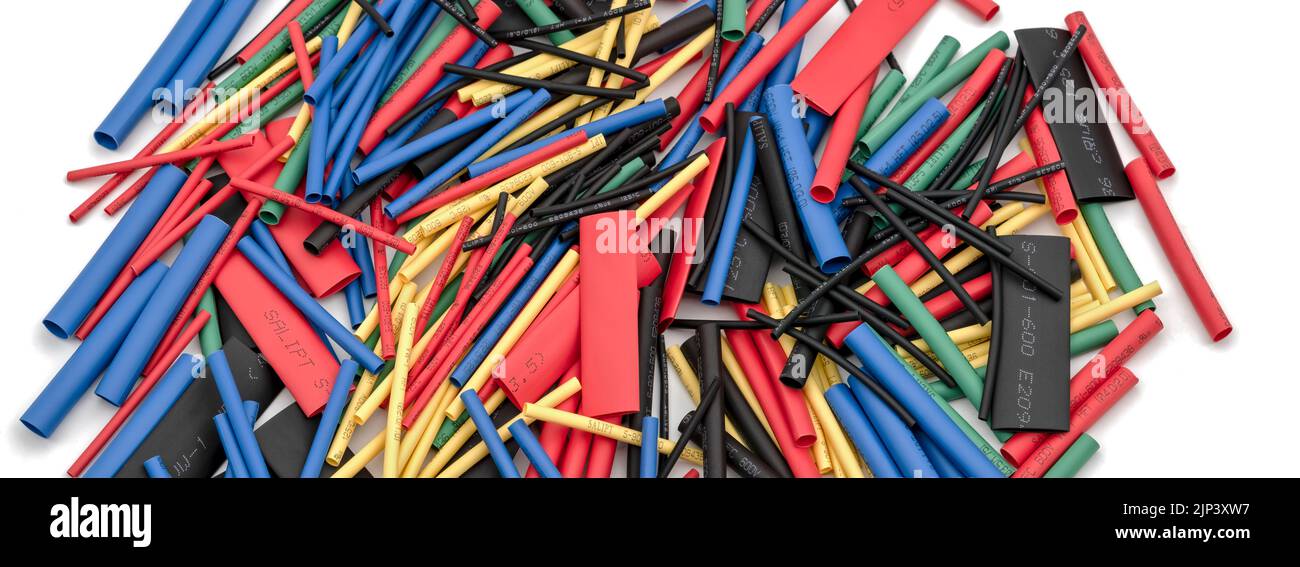 a bunch of heat shrink tubes to protect the insulation of cables Stock ...