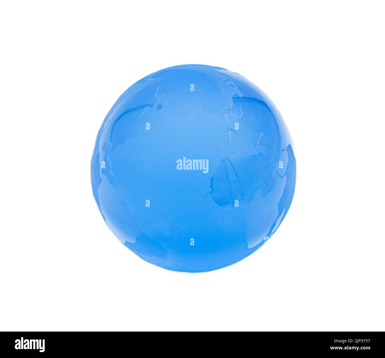 Blue crystal earth on white background Stock Photo - Alamy