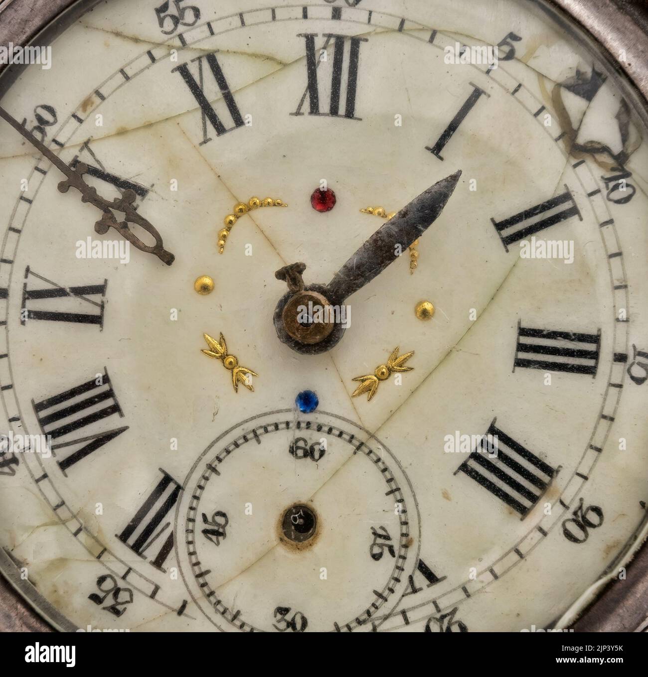 Antique decayed pocket watch, top view Stock Photo - Alamy