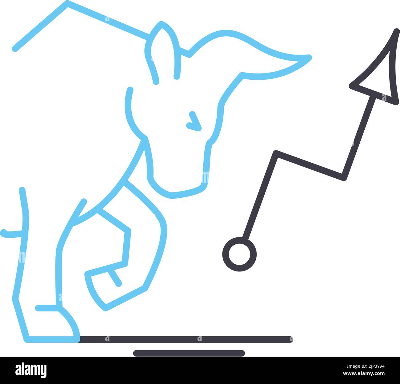 bull trend line icon, outline symbol, vector illustration, concept sign ...