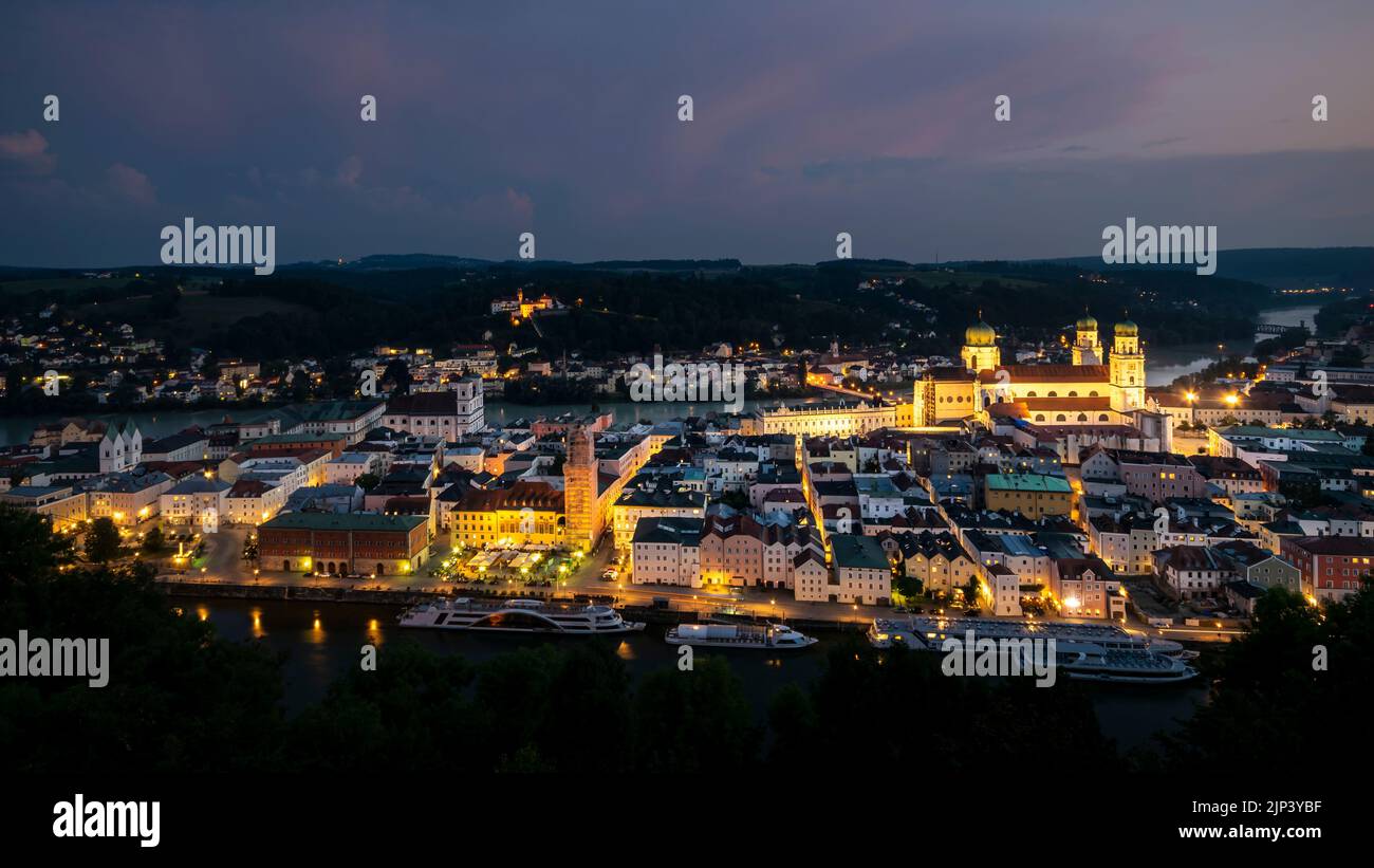 Aerial view old town passau hi-res stock photography and images - Alamy
