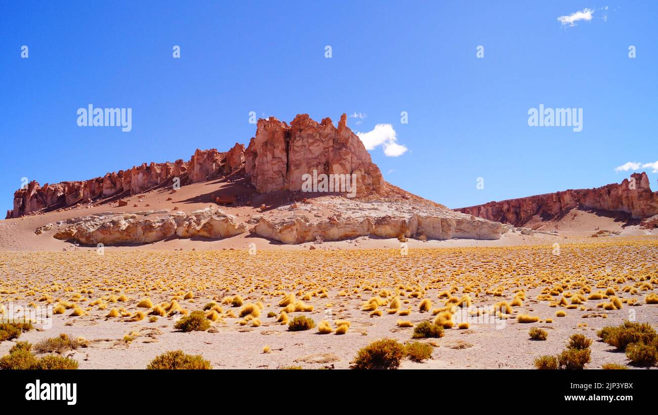 Gigantic stone columns sculpted by erosion in San Pedro de Atacama ...