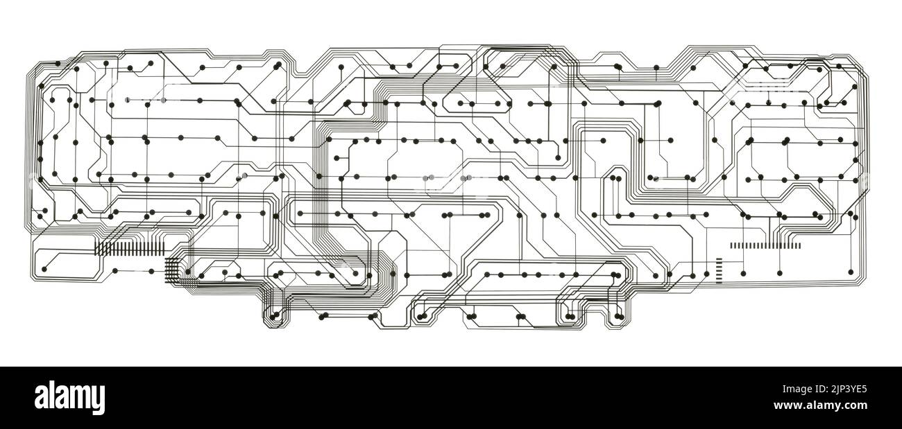 Close up Printed Keyboard Circuit isolated on white background Stock ...