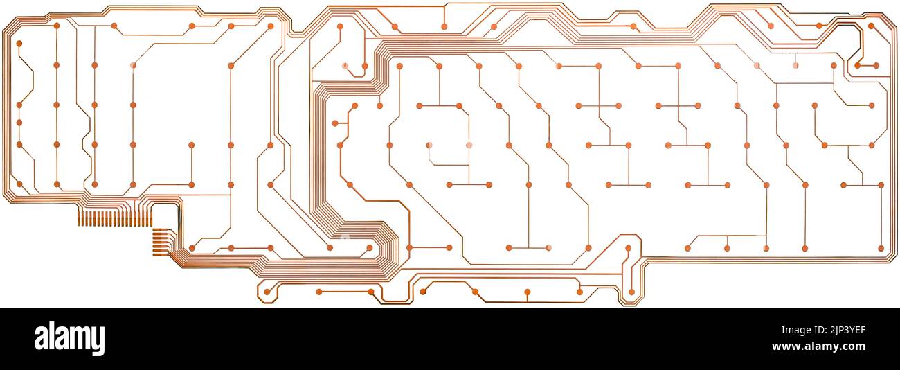 Close up Printed Keyboard Circuit isolated on white background Stock ...