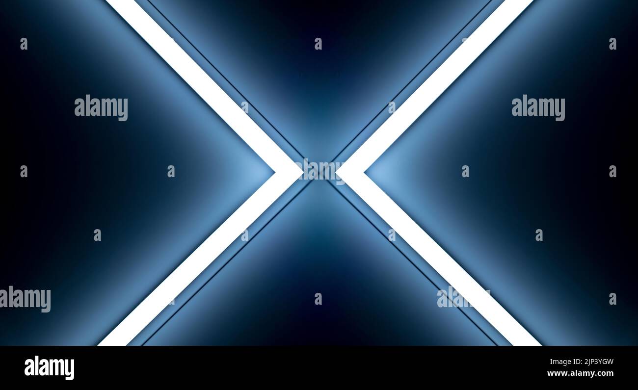 blue neon lights in x shape, abstract background, glowing lines Stock ...