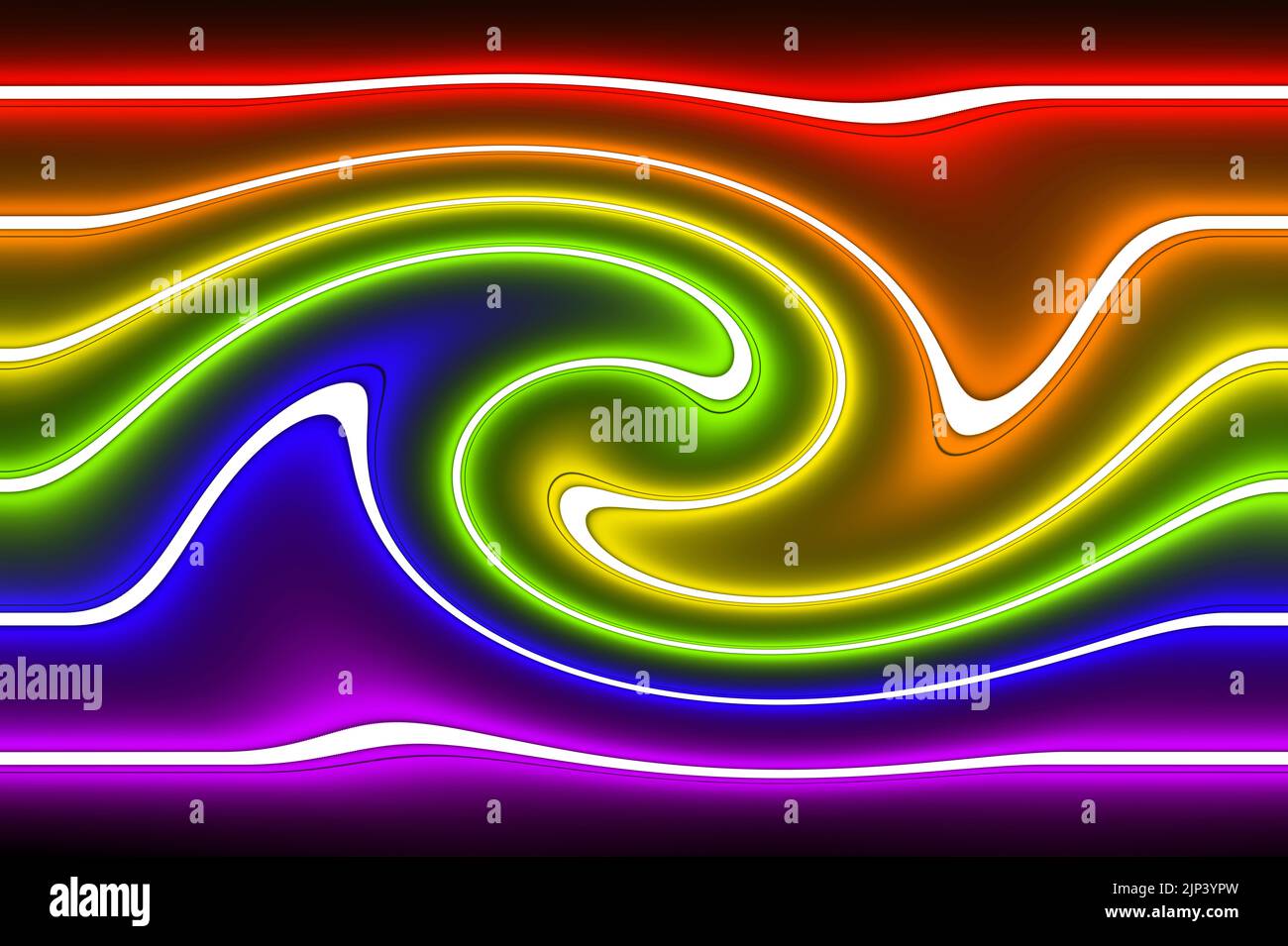 Colorful neon lights rainbow twirl Stock Photo - Alamy