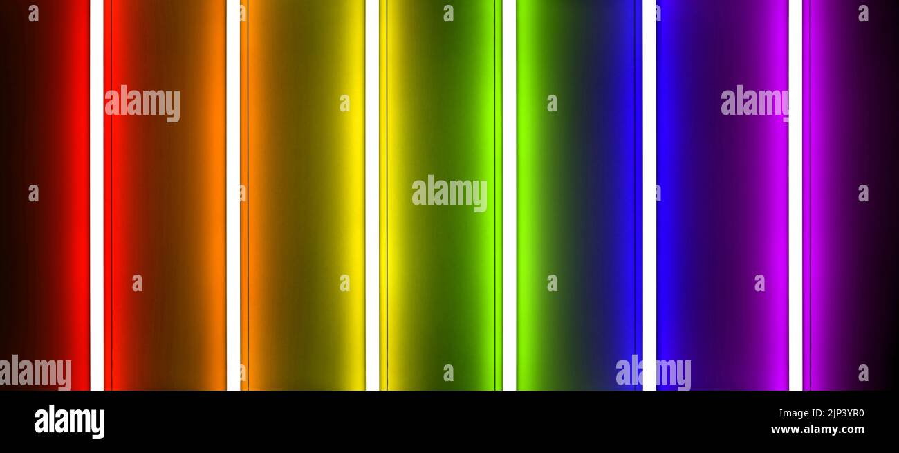 Colorful neon lights rainbow as colors of LGBT flag Stock Photo - Alamy