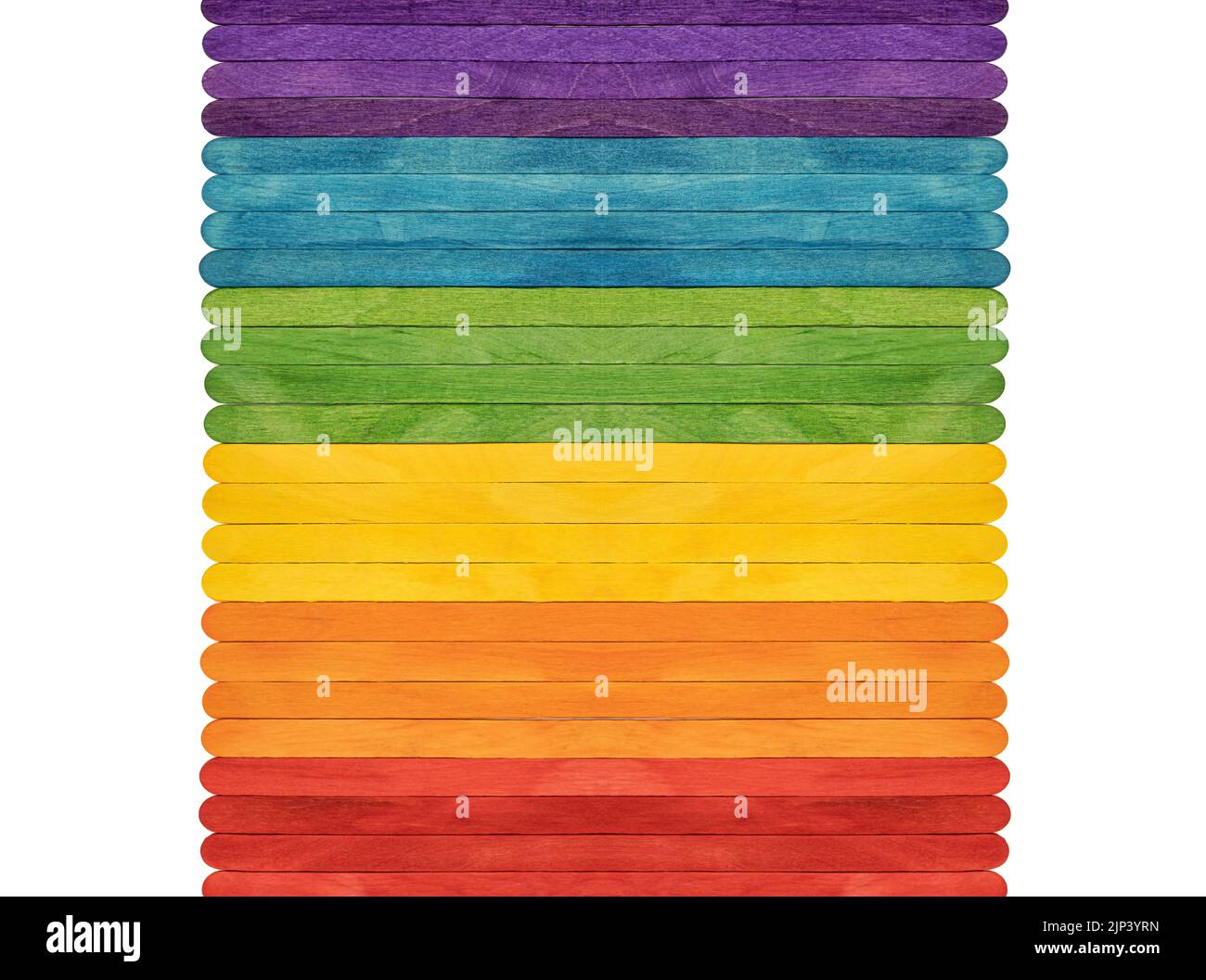Colorful rainbow wooden popsicles as colors of LGBT flag on white ...