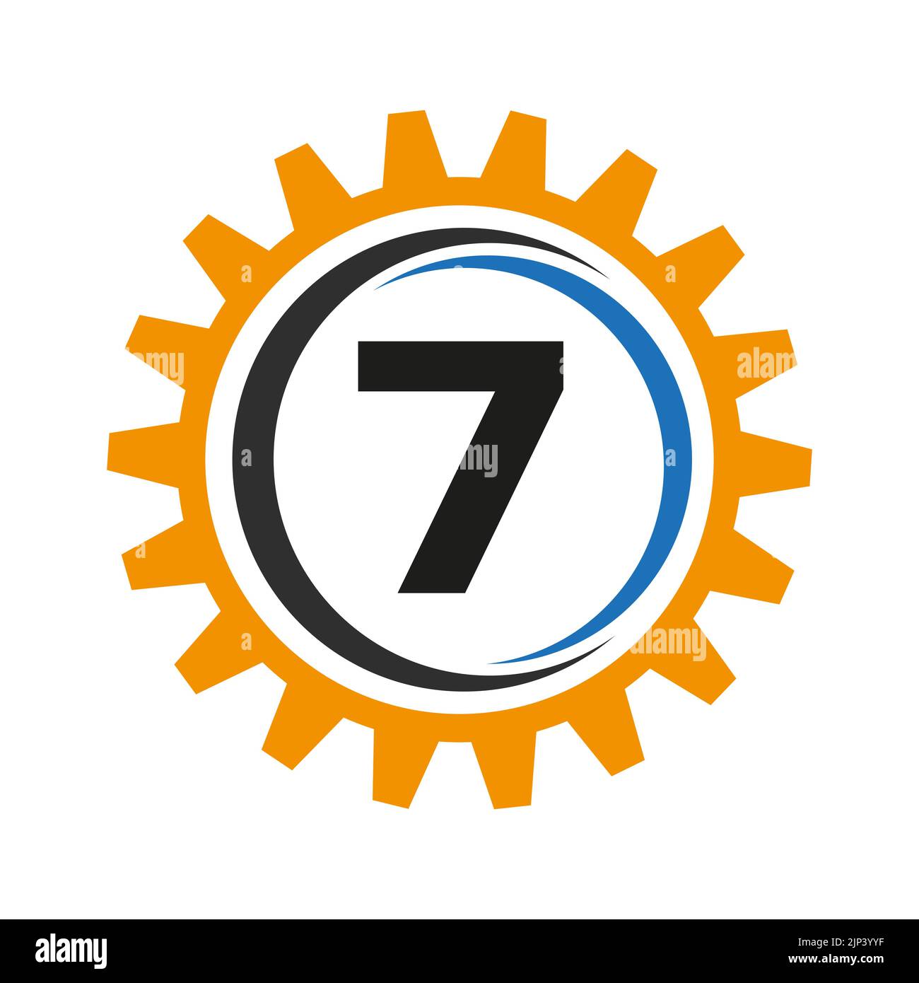 Letter 7 Gear Logo Design Template. Automotive Gear Logo for Business ...