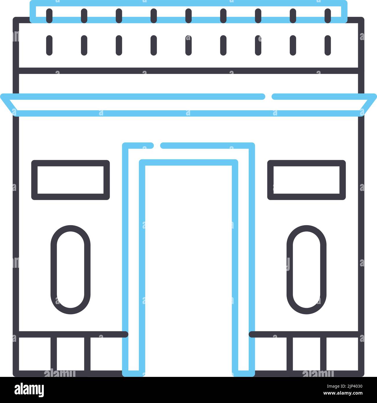 arc de triomphe line icon, outline symbol, vector illustration, concept ...