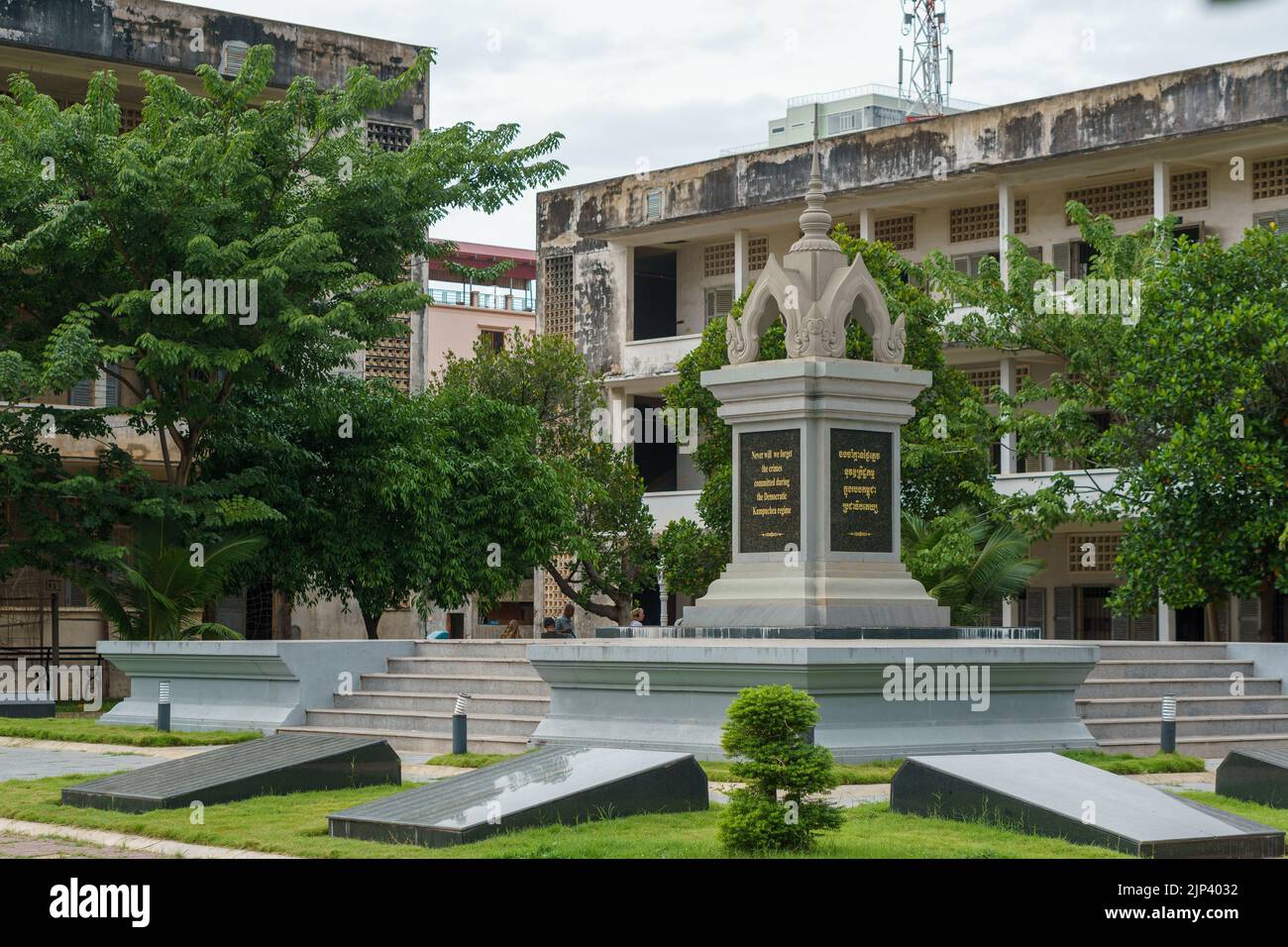 The Central courtyard at Toul Sleng Genocide Museum in Phnom Penh ...