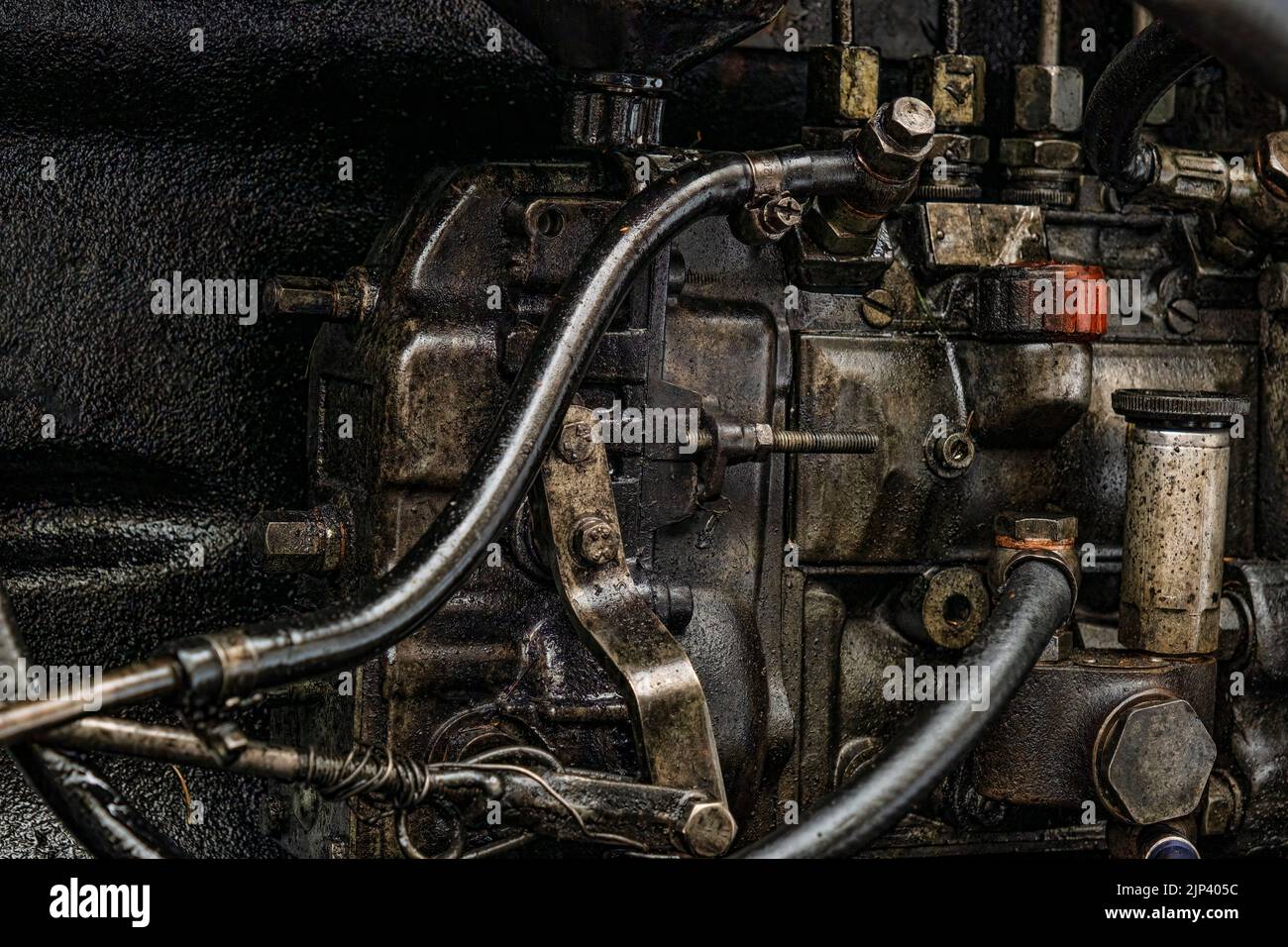 dirty diesel engine, close up view Stock Photo - Alamy