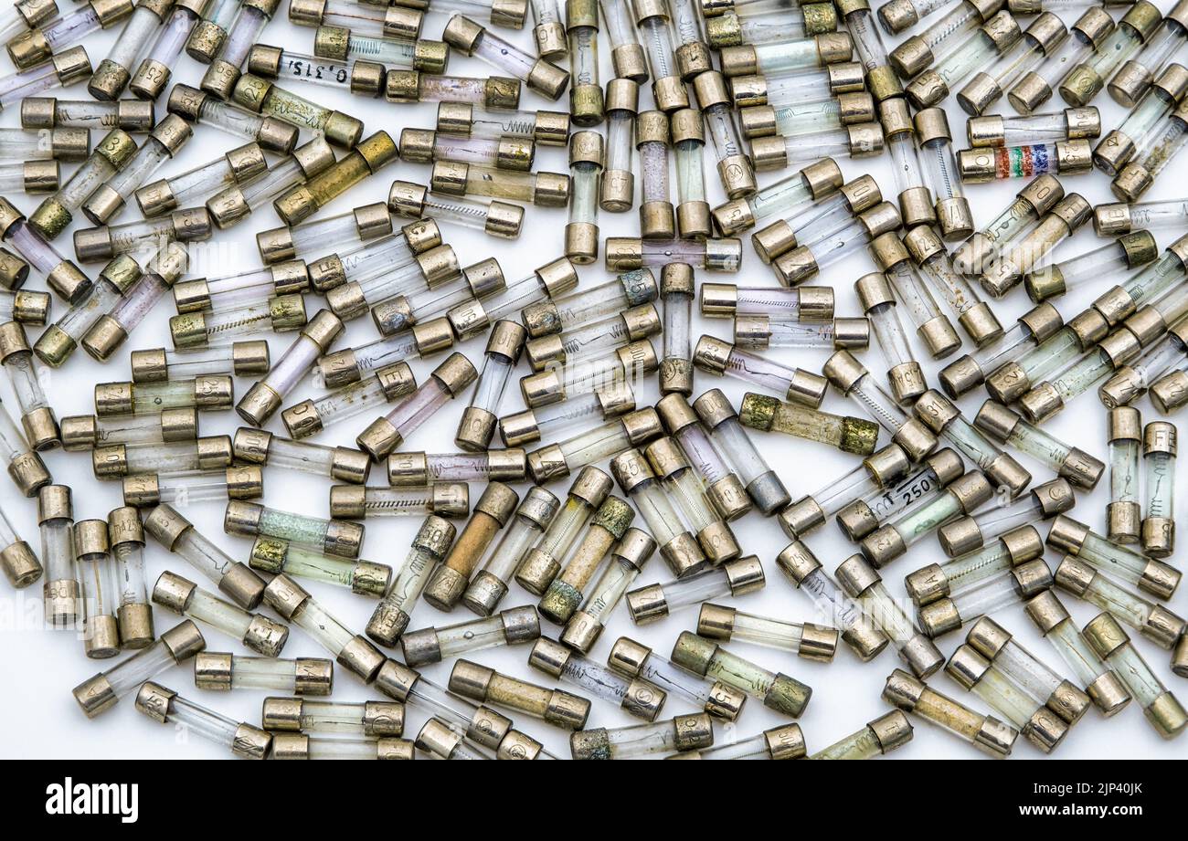 electrical old fuse in glass capsule Stock Photo - Alamy