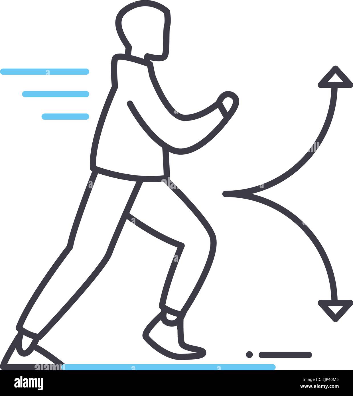 agility line icon, outline symbol, vector illustration, concept sign ...