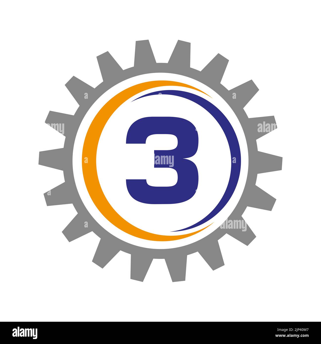 Letter 3 Gear Logo Design Template. Automotive Gear Logo for Business ...