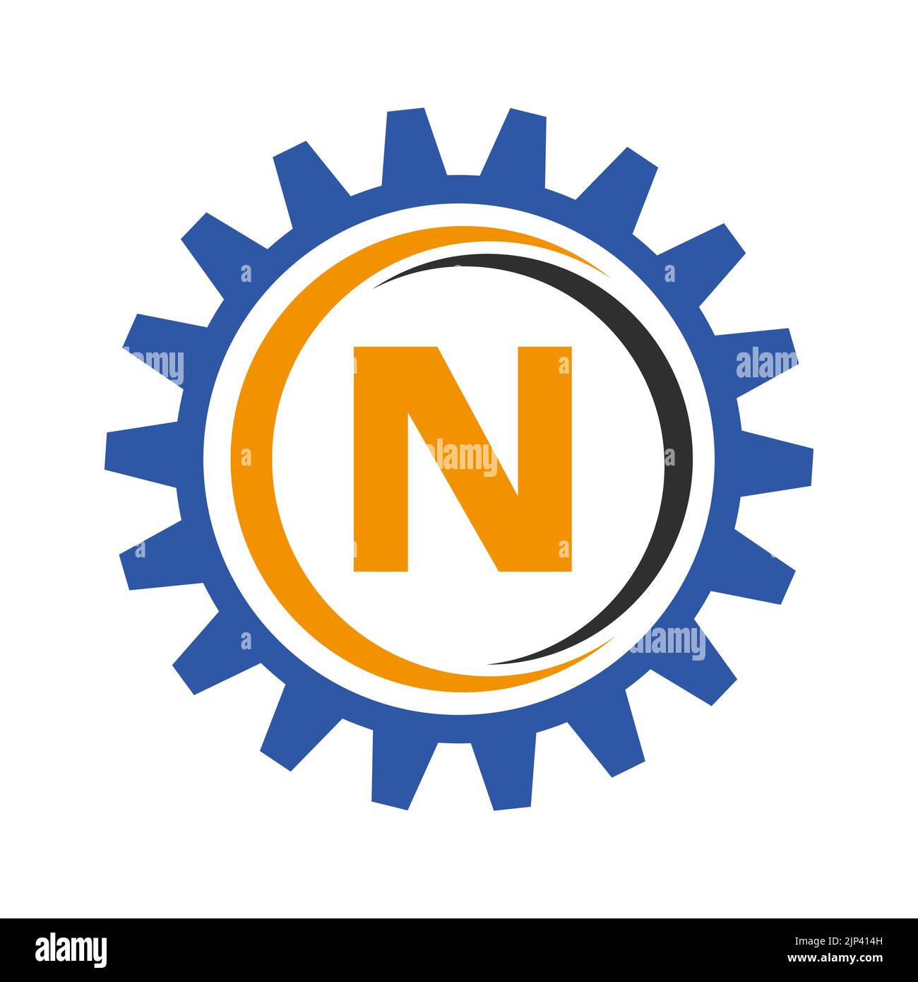 Letter N Gear Logo Design Template. Automotive Gear Logo for Business ...