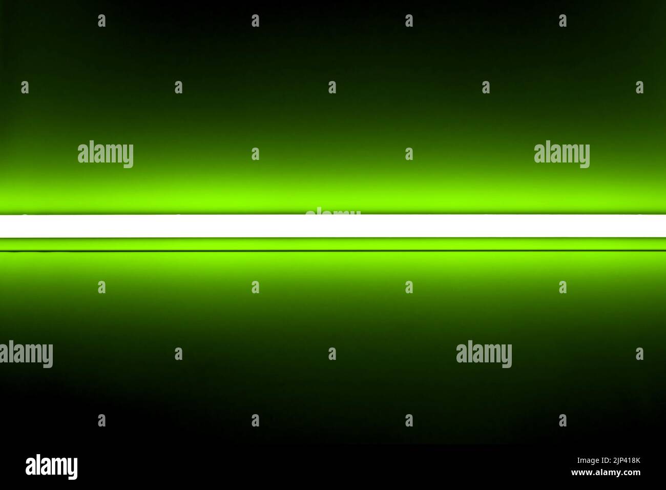 neon green lights, glowing horizontal line Stock Photo - Alamy