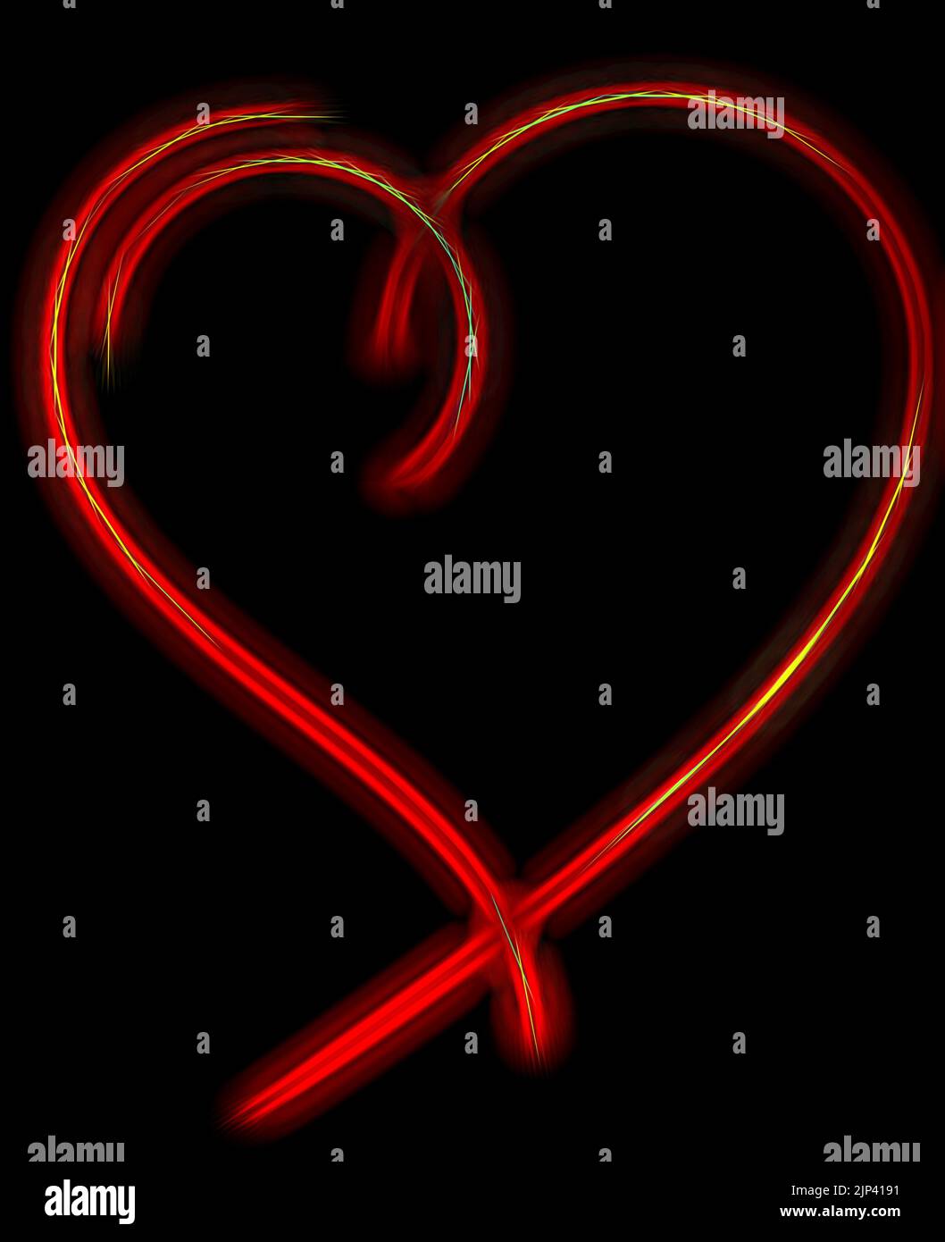 neon red heart on black background, illustration design Stock Photo - Alamy
