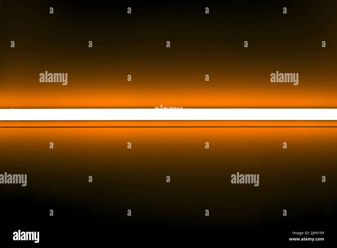 neon orange lights, glowing horizontal line Stock Photo - Alamy