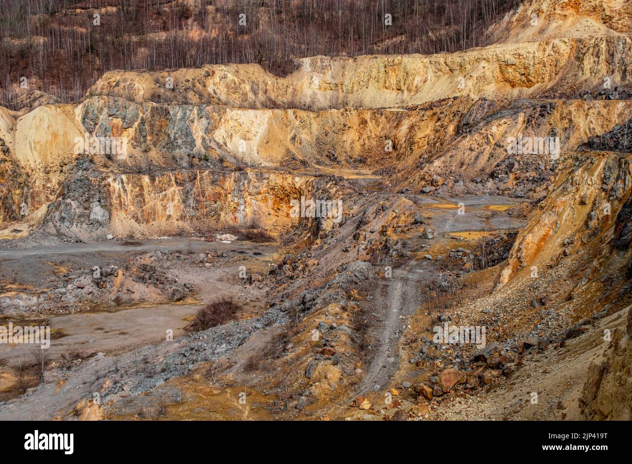 old abandoned copper and gold surface mine in Apuseni mountains ...