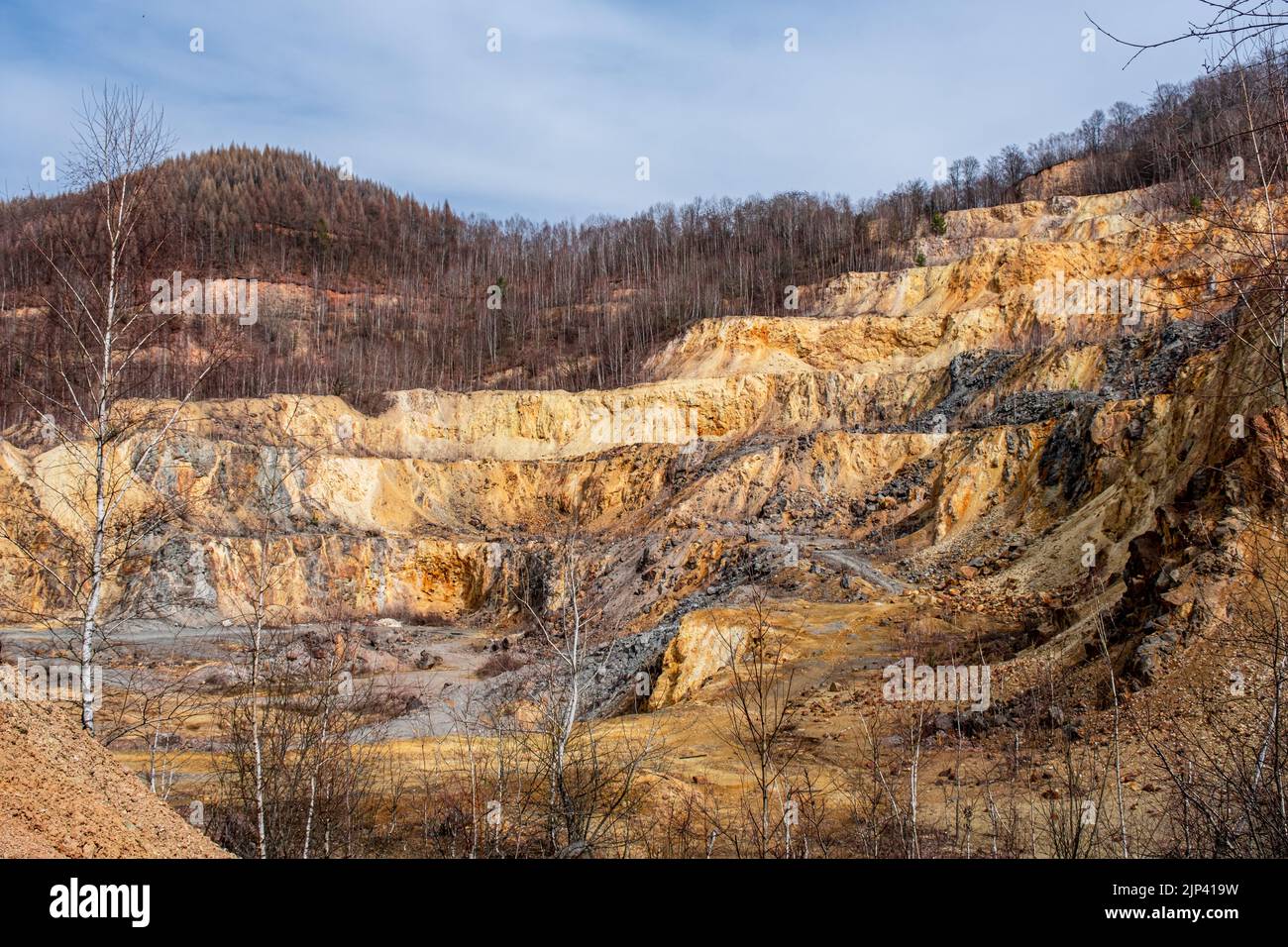 old abandoned copper and gold surface mine in Apuseni mountains ...