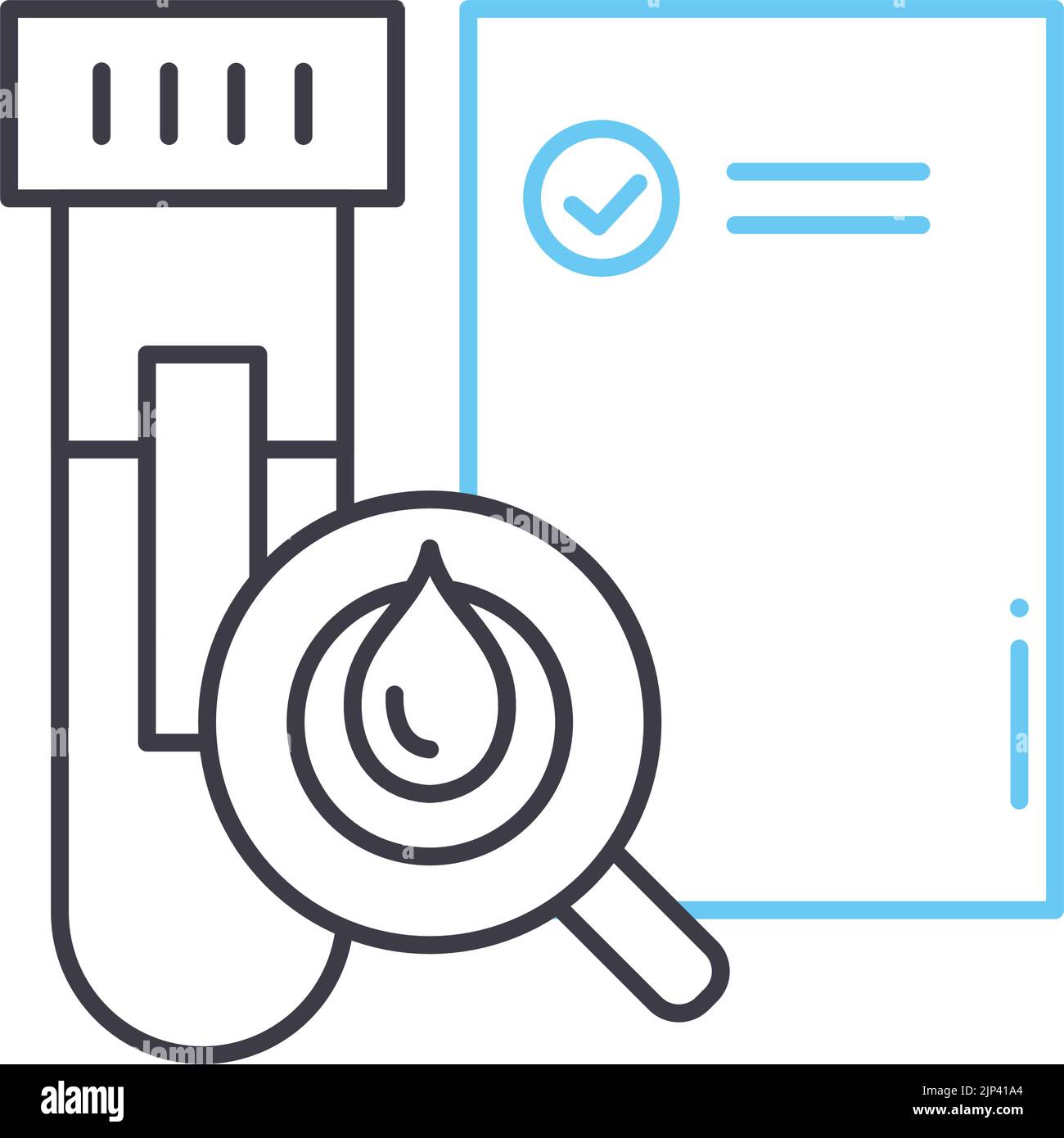 blood analysis line icon, outline symbol, vector illustration, concept ...
