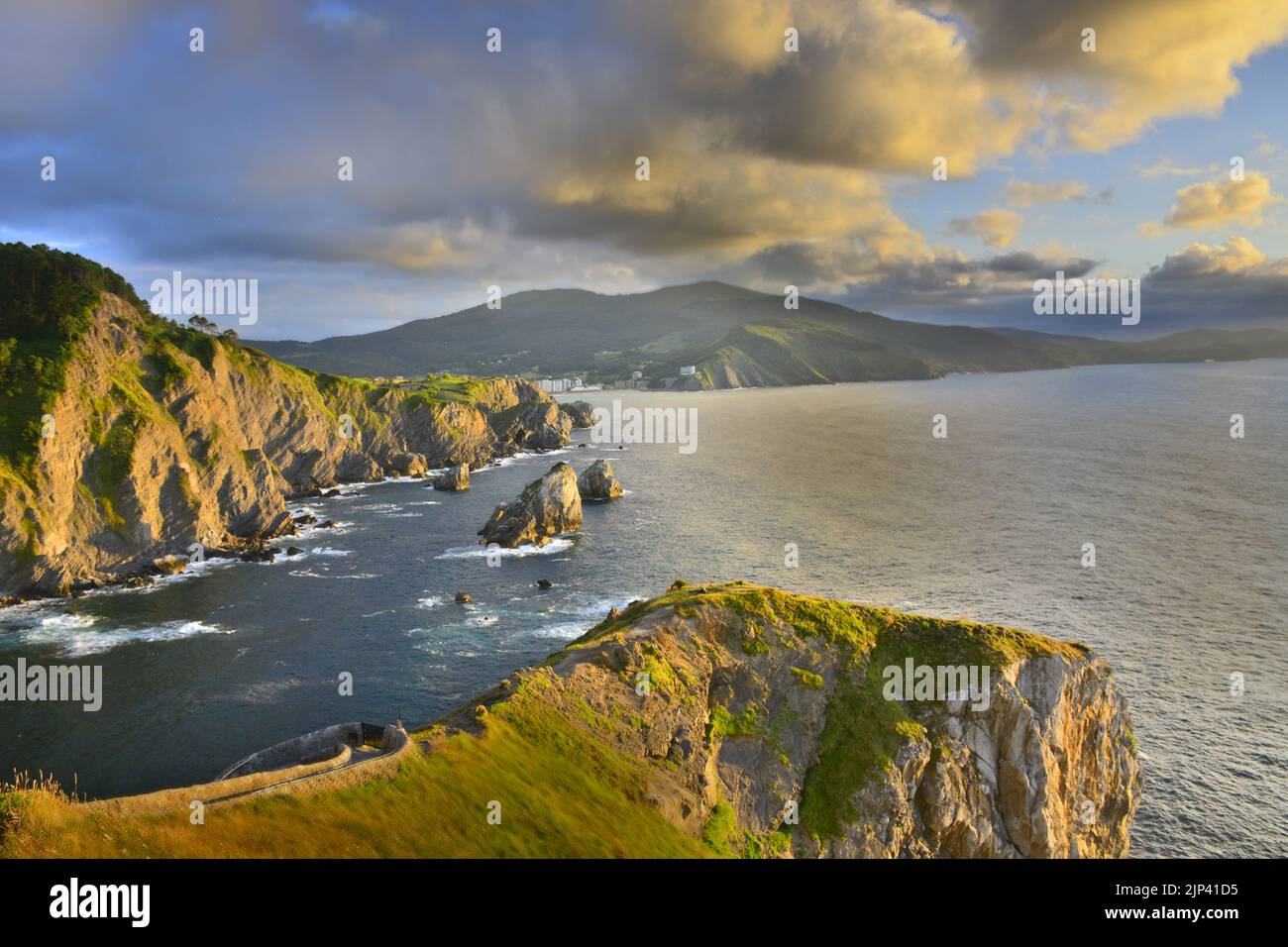 An aerial view of a beautiful sea near the mountains in Spain Stock ...