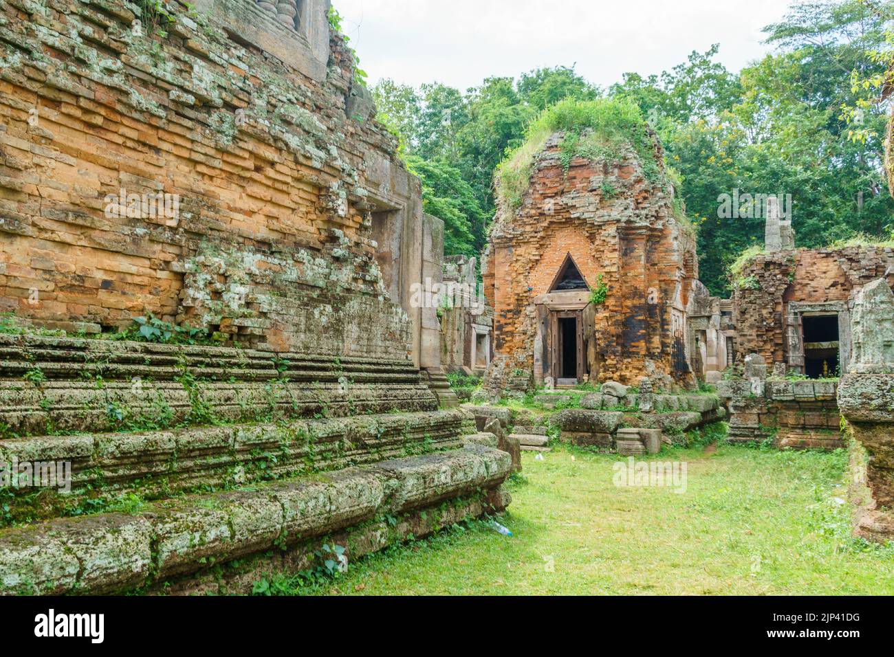 The inside of the Phnom Chisor Temple, in Takeo Province, Cambodia ...