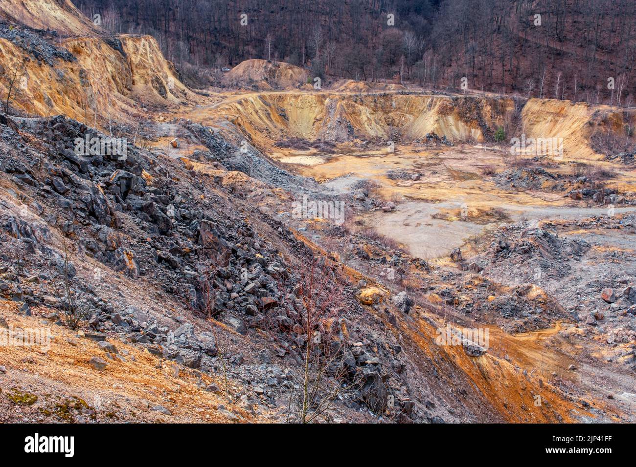 old abandoned copper and gold surface mine in Apuseni mountains ...
